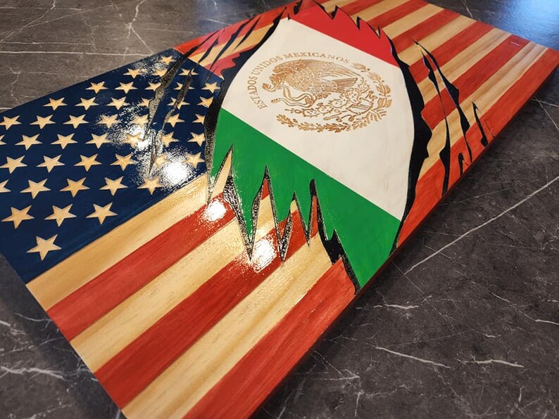 American Flag SVG | Dual Country Flag SVG | CNC Svg Mexico Flag ...