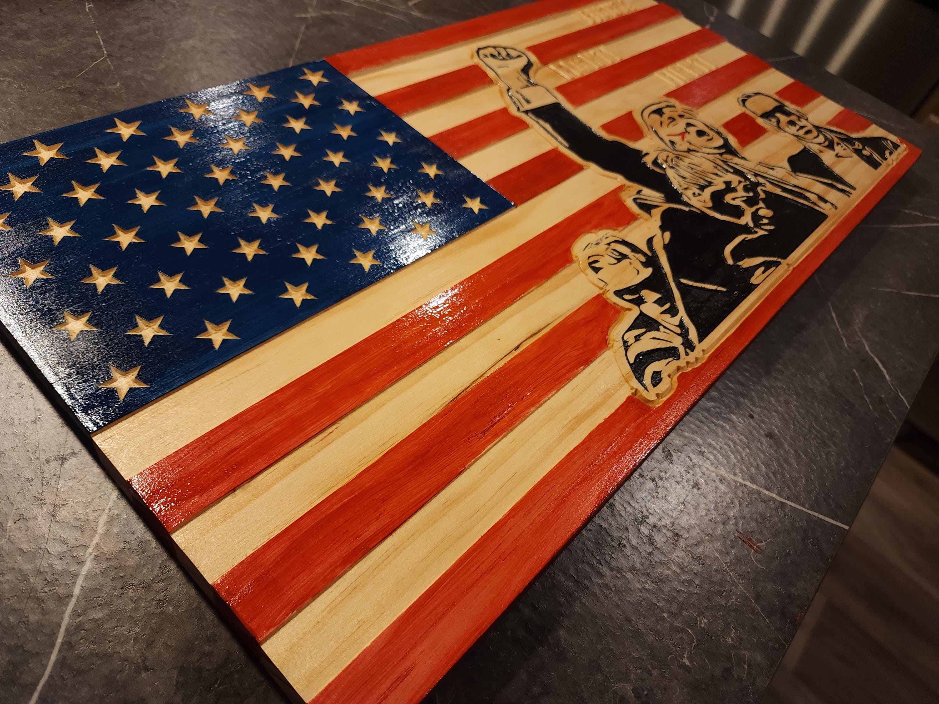 Trump Wood Flag | Trump Historic Moment | Trump Wall Decor | Trump ...