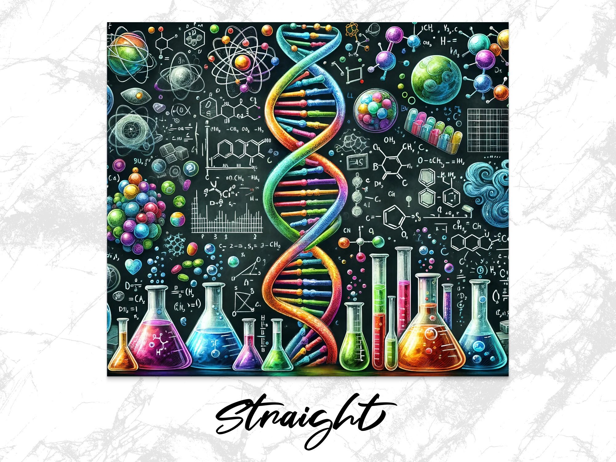 Science Chalkboard 20 Oz Skinny Tumbler Sublimation Design, Straight ...