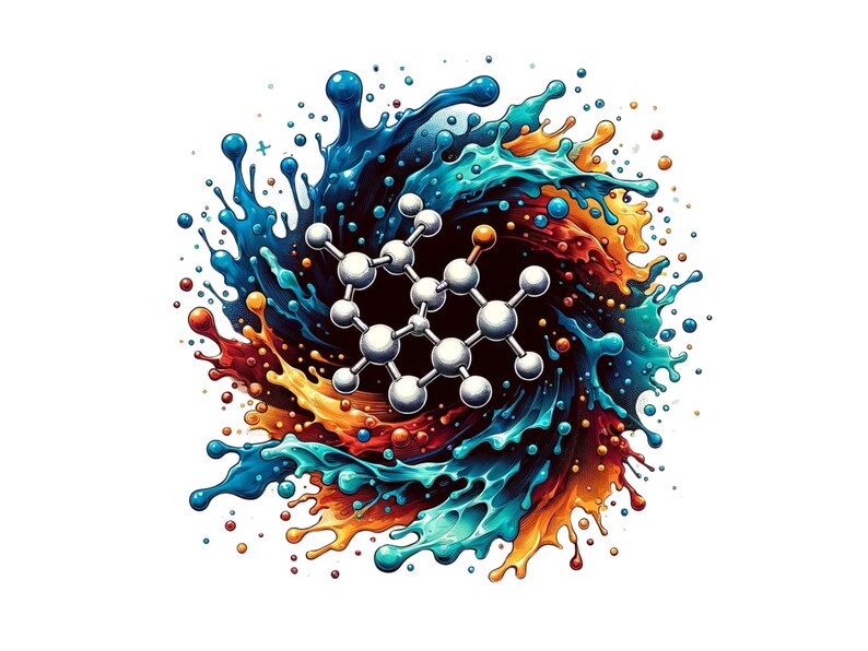 Vibrant Chemistry Molecule Art, Digital Clip Art Bundle, Instant ...