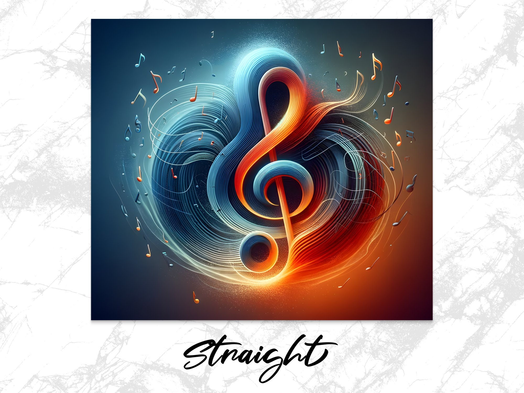 Stylized Treble Clef 20 Oz Skinny Tumbler Sublimation Design, Straight ...