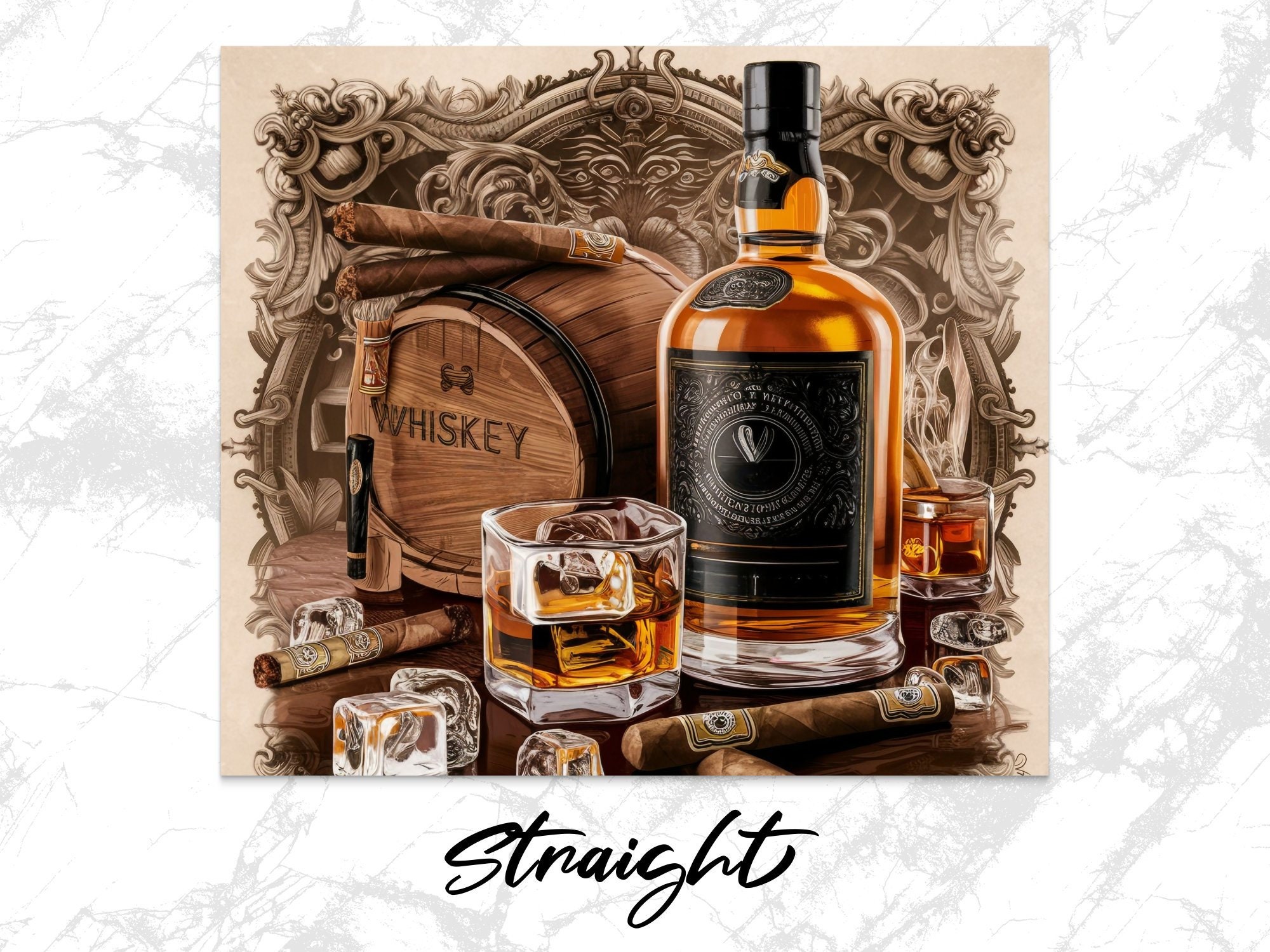 Whiskey Tumbler Wrap PNG Instant Download Vintage Barrel Design Digital ...