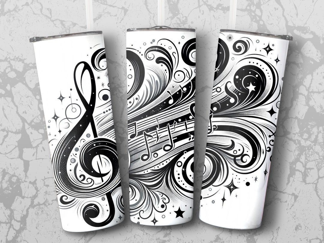 Treble Clef 20 Oz Skinny Tumbler Sublimation Design, Straight & Tapered ...