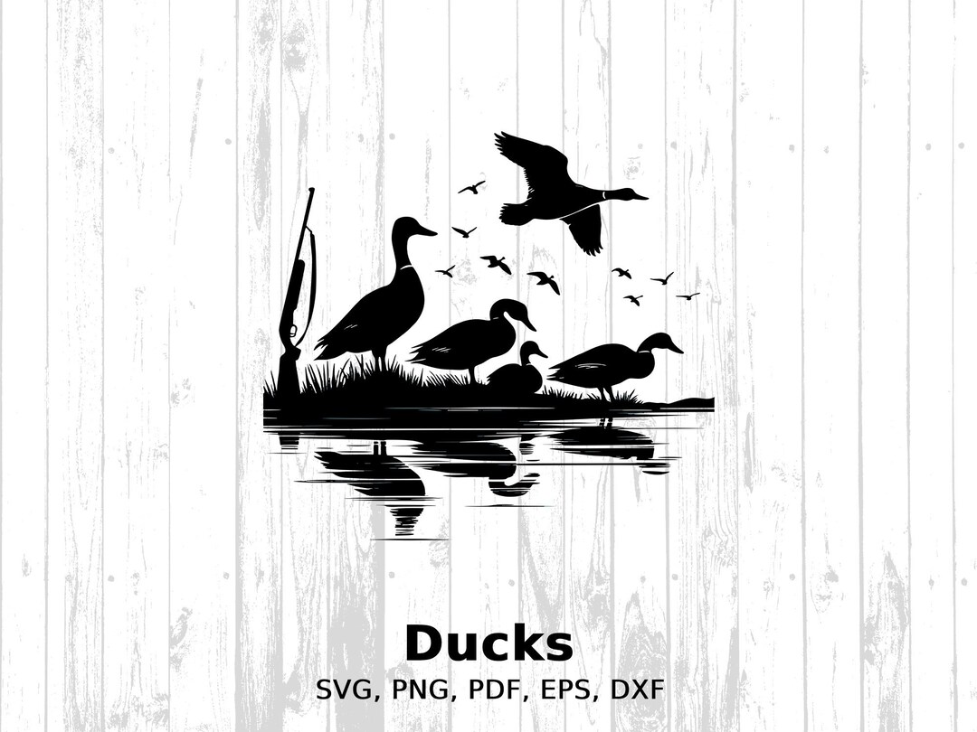 Flying Geese Silhouette SVG, Nature Scene Clipart, Bird Vector Files ...