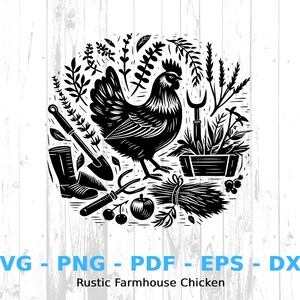 Rustic Farmhouse Chicken Digital Print,country Kitchen Decor, Vintage ...