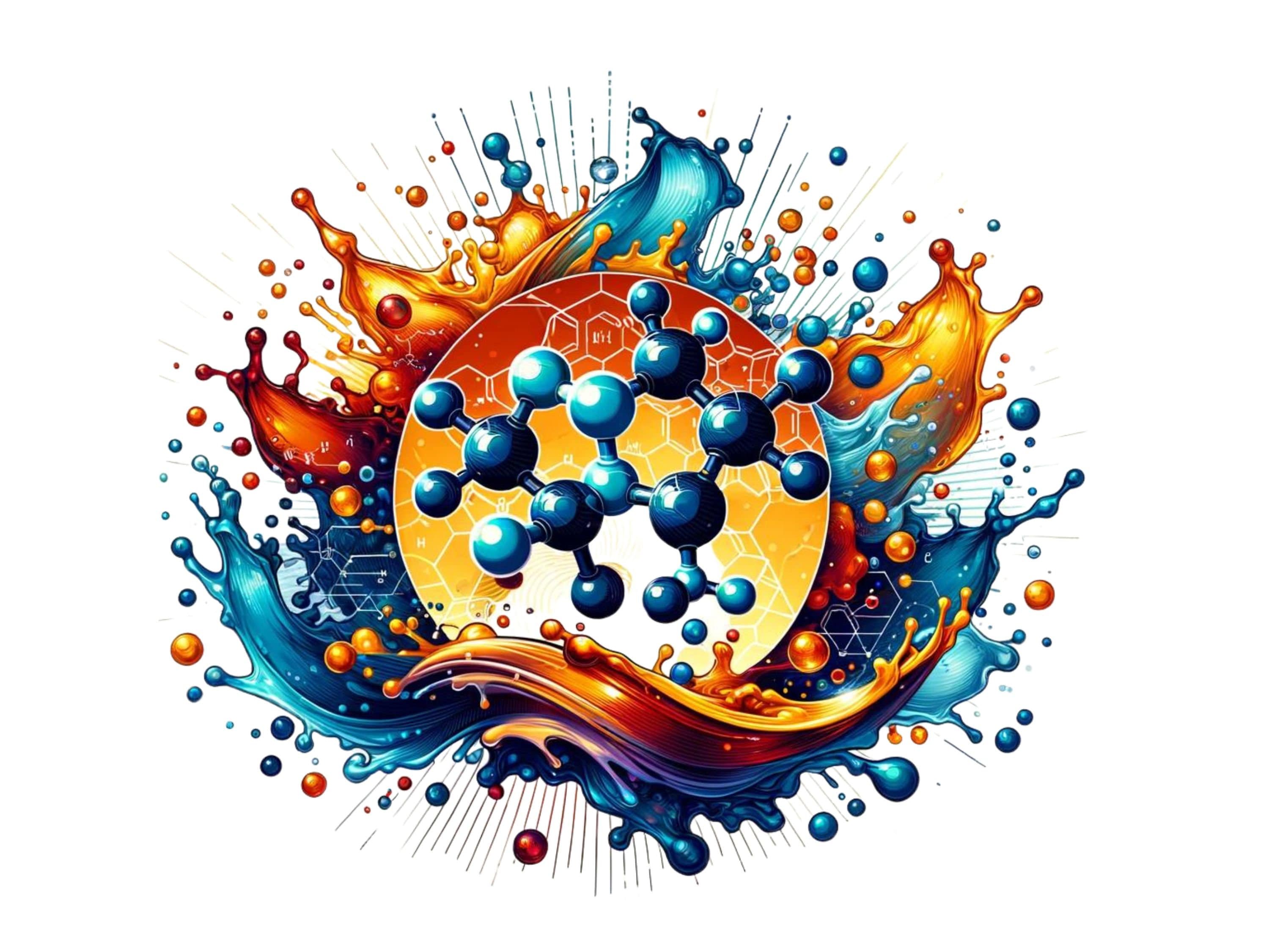 Vibrant Chemistry Molecule Art, Digital Clip Art Bundle, Instant ...