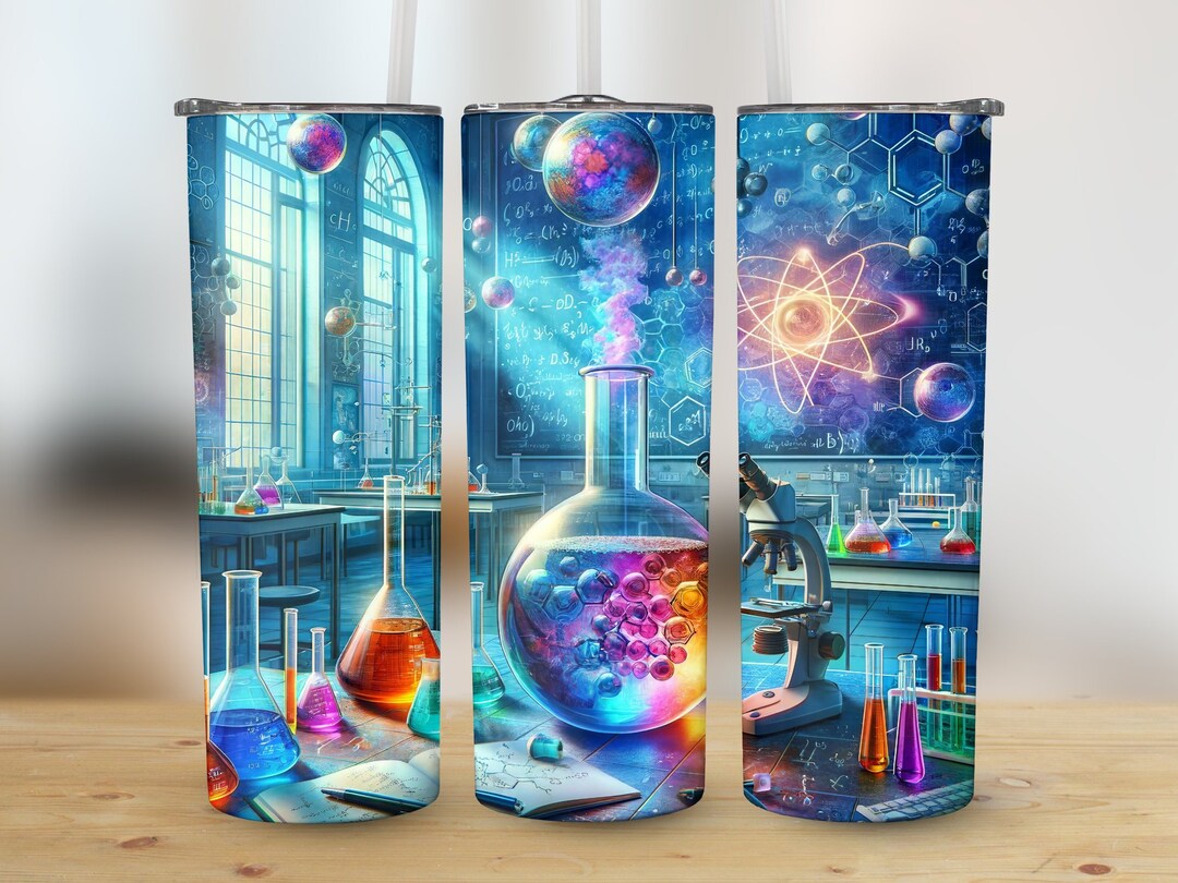20 Oz Skinny Tumbler Sublimation Wrap, Science Lab Design, Digital ...
