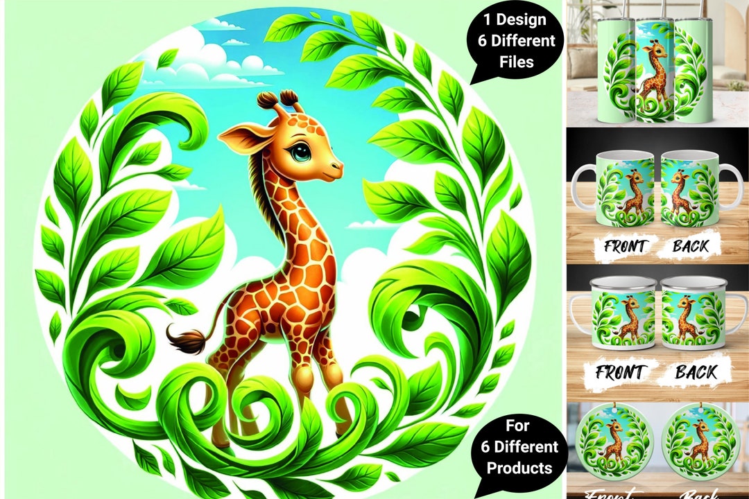 Cute Giraffe Illustration Digital Print, Nursery Wall Art, Jungle Theme ...
