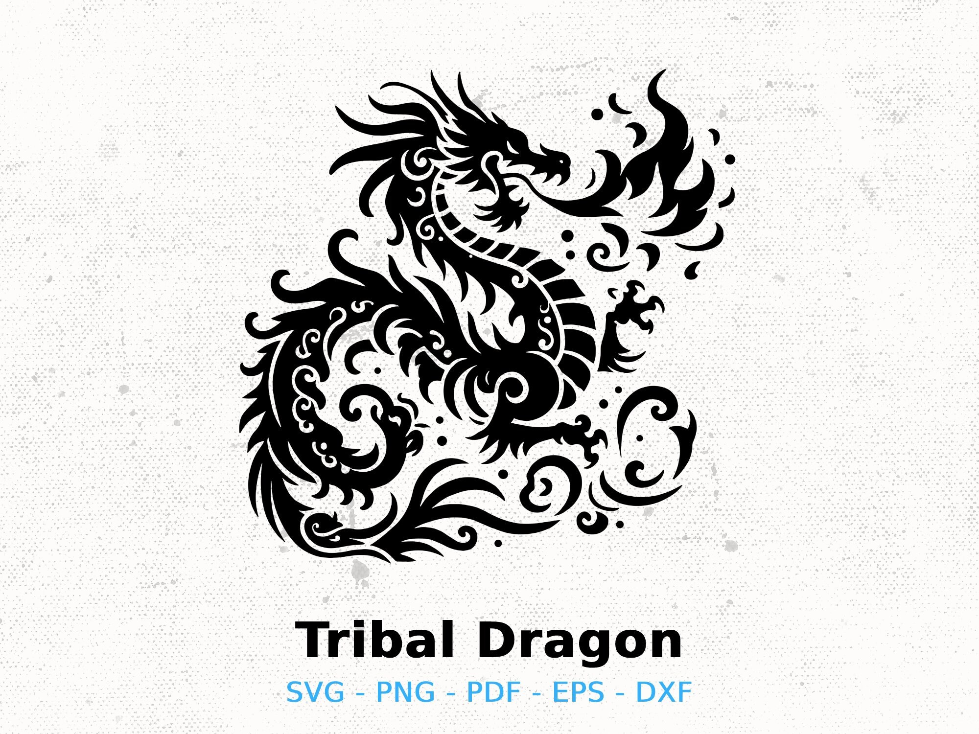 Tribal Dragon SVG, Dragon Clipart, Digital Download, Fantasy Creature ...