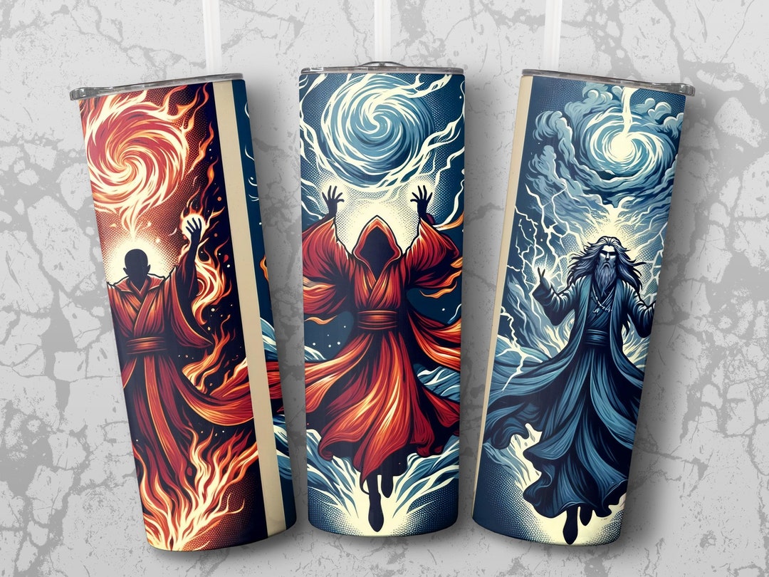 Sorcerers Channeling Elemental Magic 20 Oz Skinny Tumbler Sublimation ...