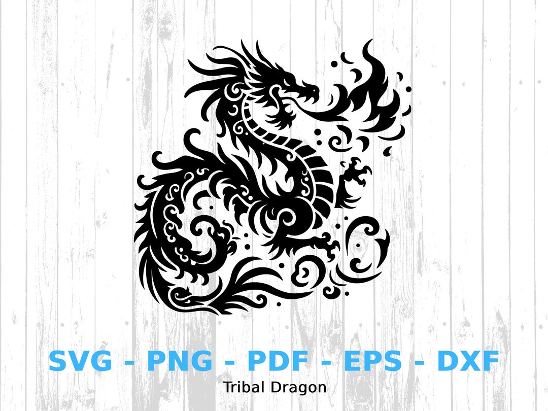 Tribal Dragon SVG, Dragon Clipart, Digital Download, Fantasy Creature ...