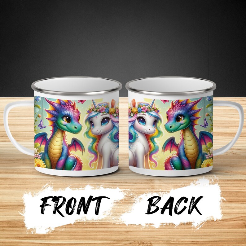 Whimsical Dragon and Unicorn Friends Digital Art, Printable Fantasy ...