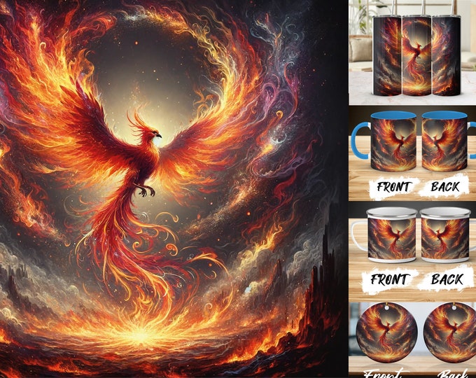 3D Phoenix PNG File/ 20oz Tumbler Wrap/ Sublimation/ Straight File ...
