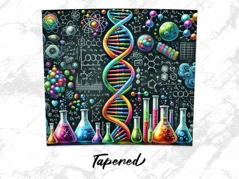 Science Chalkboard 20 Oz Skinny Tumbler Sublimation Design, Straight ...