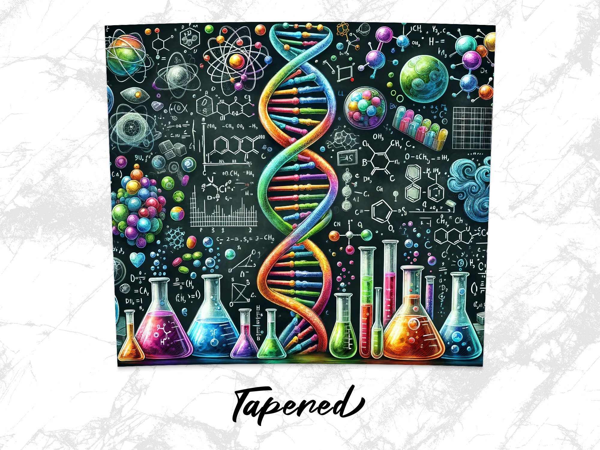 Science Chalkboard 20 Oz Skinny Tumbler Sublimation Design, Straight ...