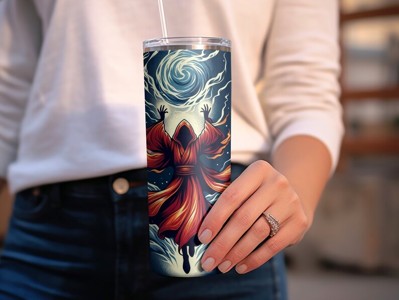 Sorcerers Channeling Elemental Magic 20 Oz Skinny Tumbler Sublimation ...
