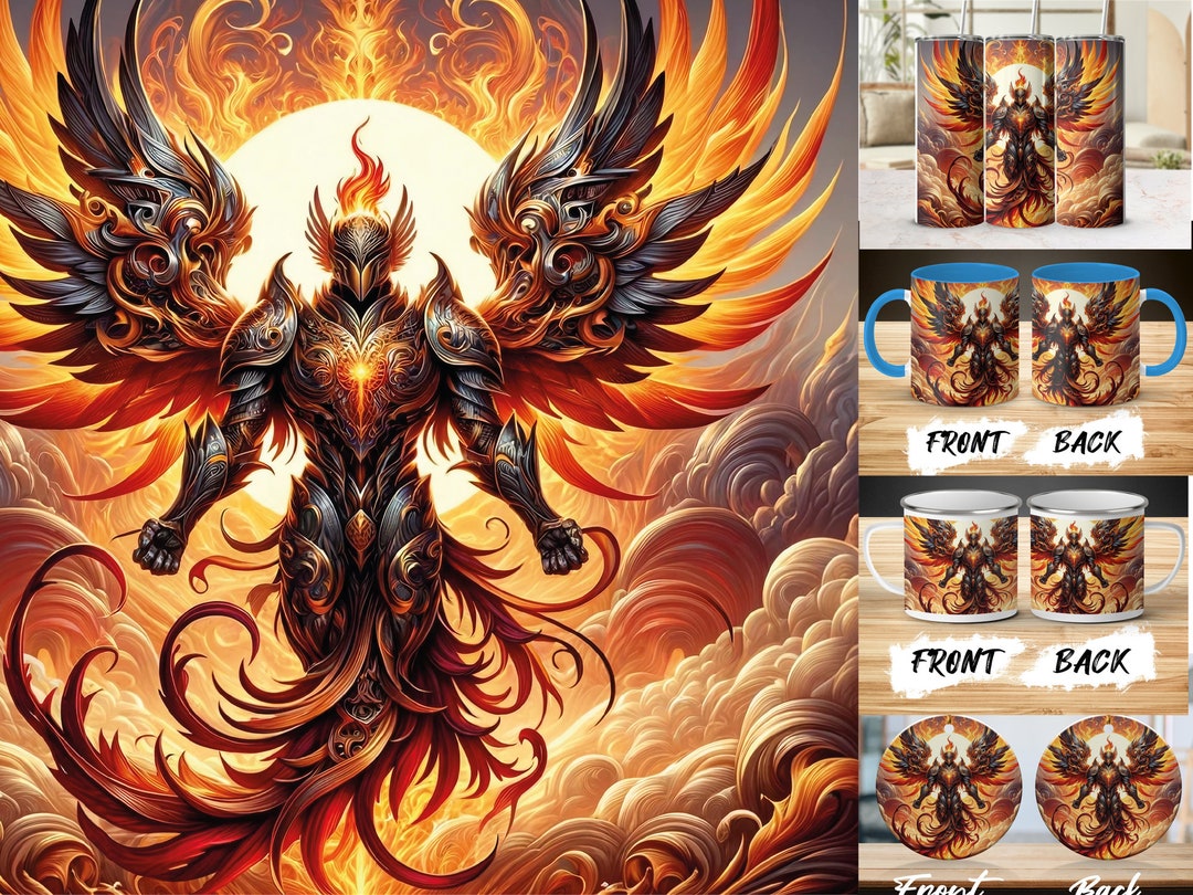 Phoenix Digital Art Print, Mythical Fire Bird Poster, Fantasy Artwork ...