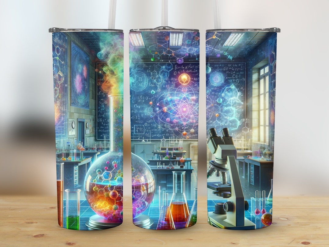 20 Oz Skinny Tumbler Wrap, Science Lab Design, Chemistry Sublimation ...