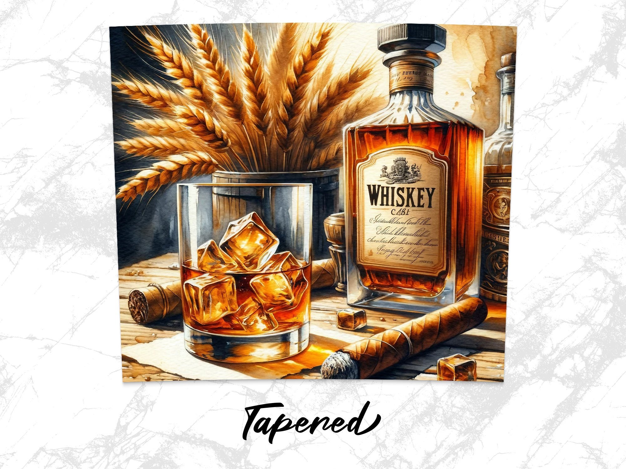 Whiskey and Cigar Tableau 20 Oz Skinny Tumbler Sublimation Design ...