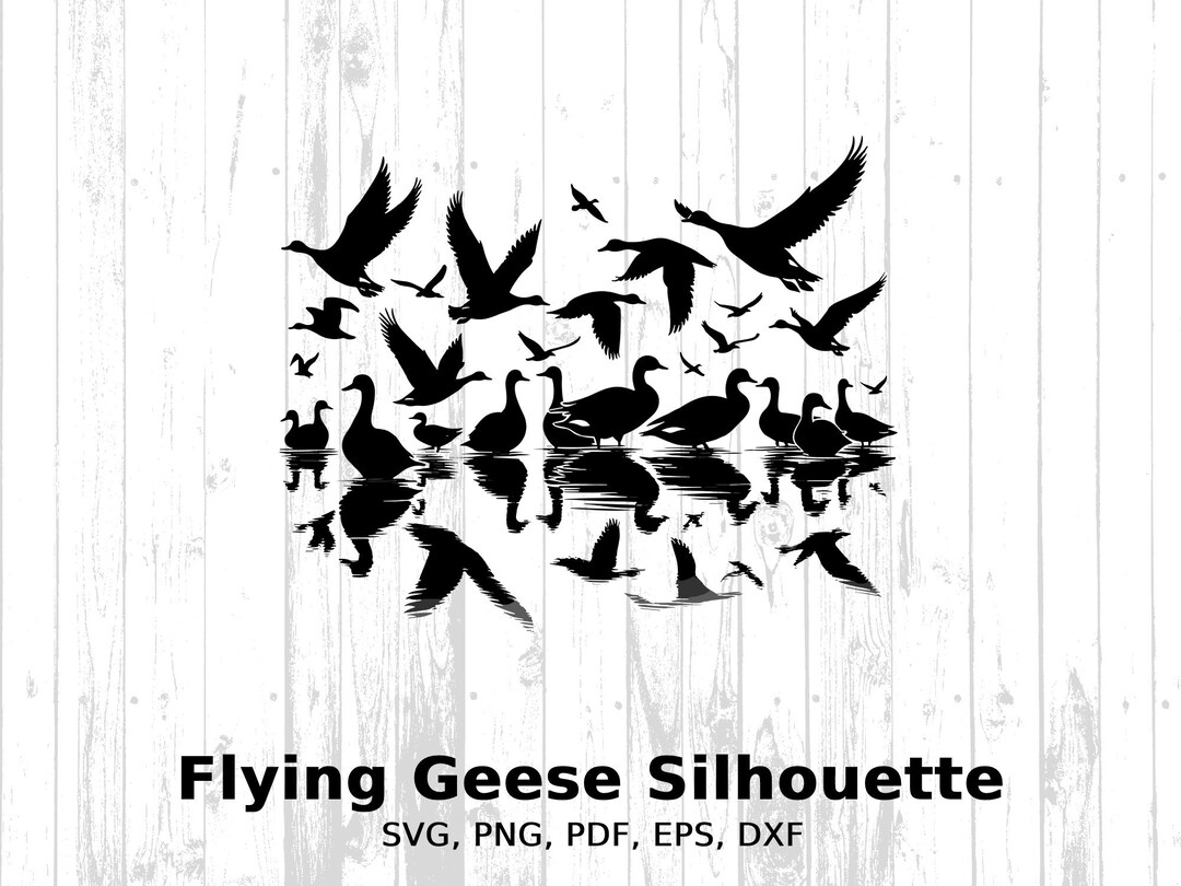 Flying Geese Silhouette Digital Art, Instant Download Dxf, Eps, Pdf ...