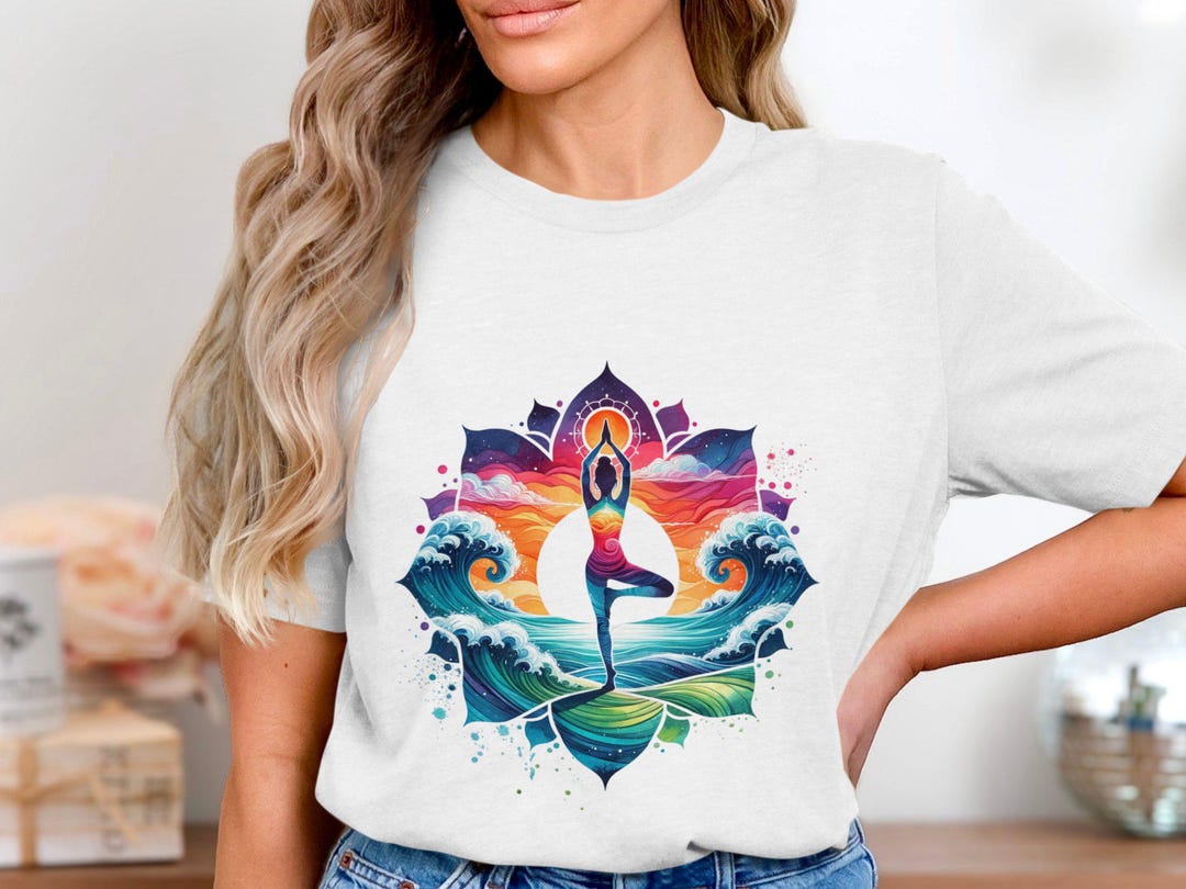 Vibrant Yoga Pose Digital Art Print, Instant Download, Colorful Yoga ...