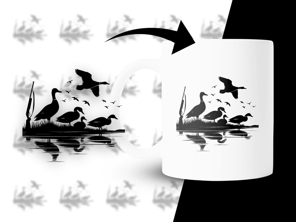 Flying Geese Silhouette SVG, Nature Scene Clipart, Bird Vector Files ...