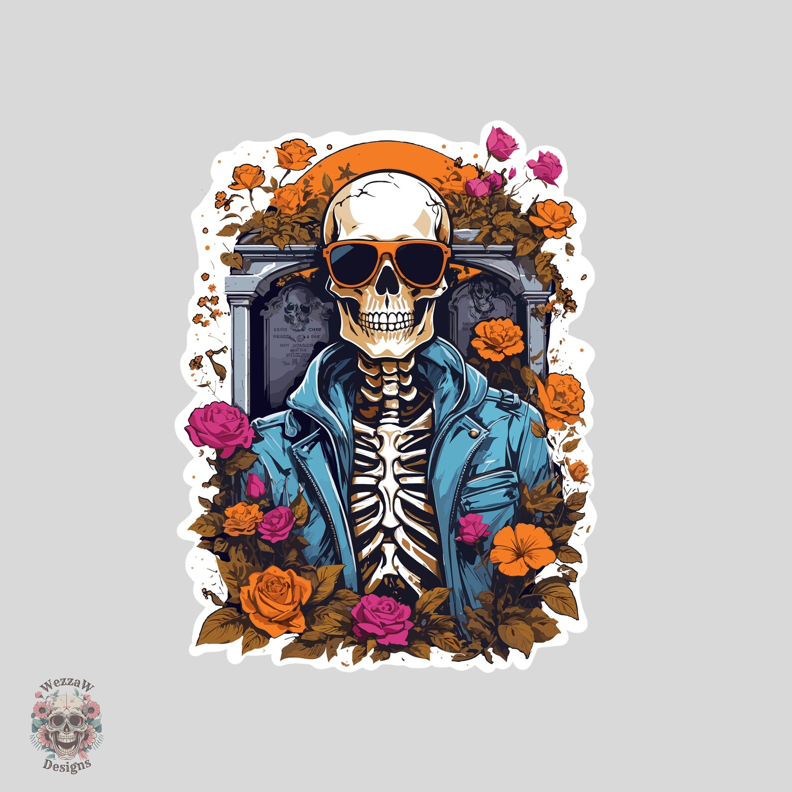 Skull With Flowers PNG Gothic PNG Instant Download Illustration Digital ...