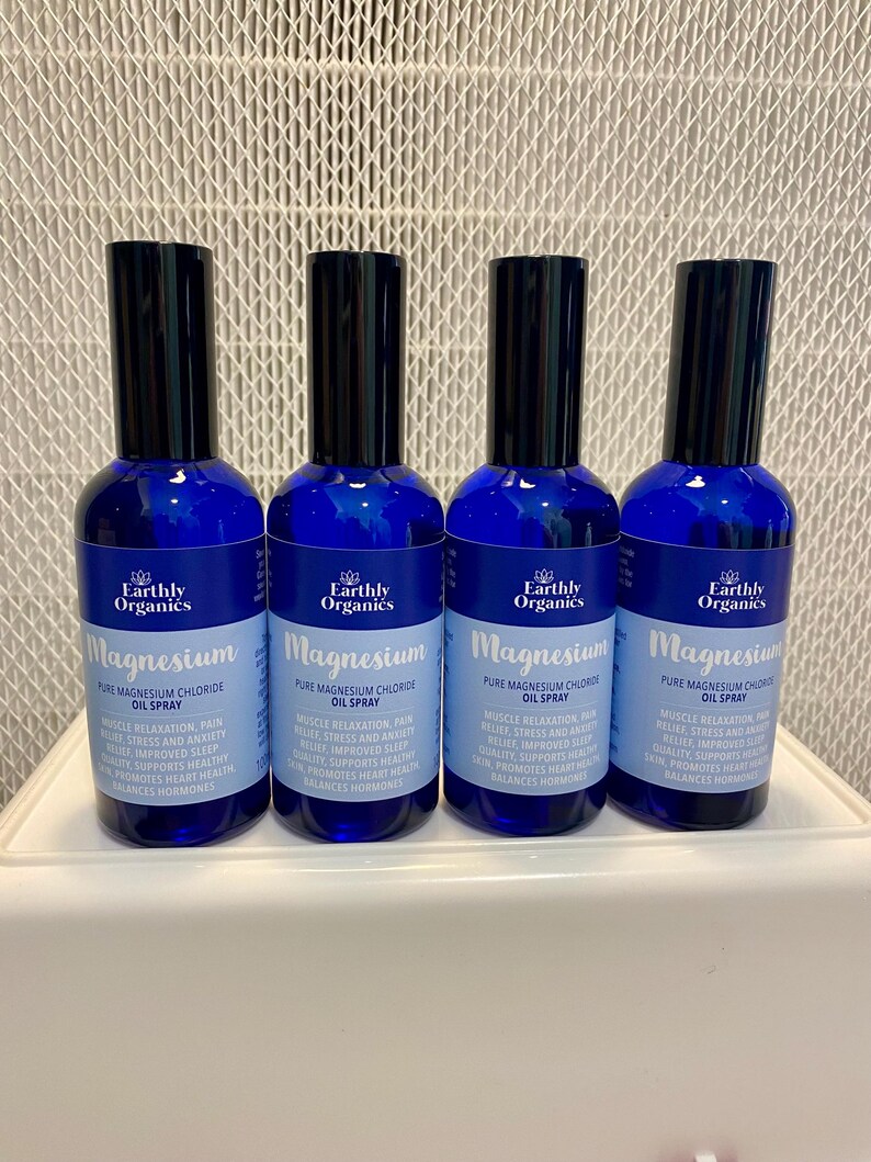 Magnesium Oil Spray (4 Glass Spray Bottles, 100ml Each) - Etsy