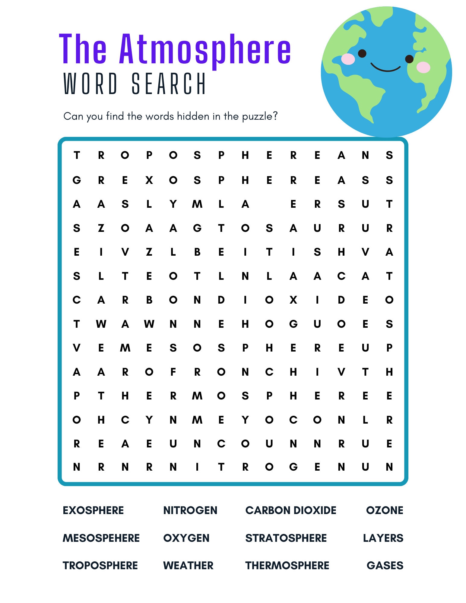 Atmosphere Word Searches - Etsy