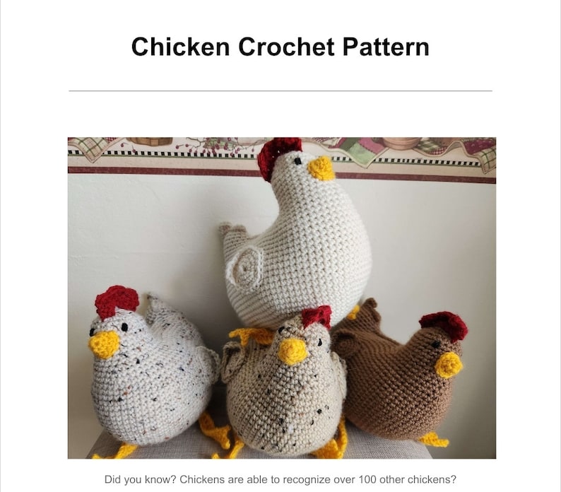 Chicken Crochet Pattern, English PDF Digital Download (read Item ...