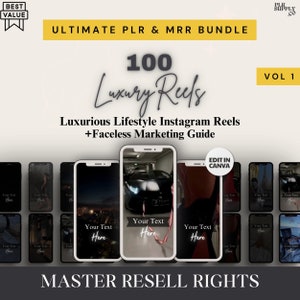 MRR Instagram Luxury Reels Master Resell Rights PLR Instagram Template ...