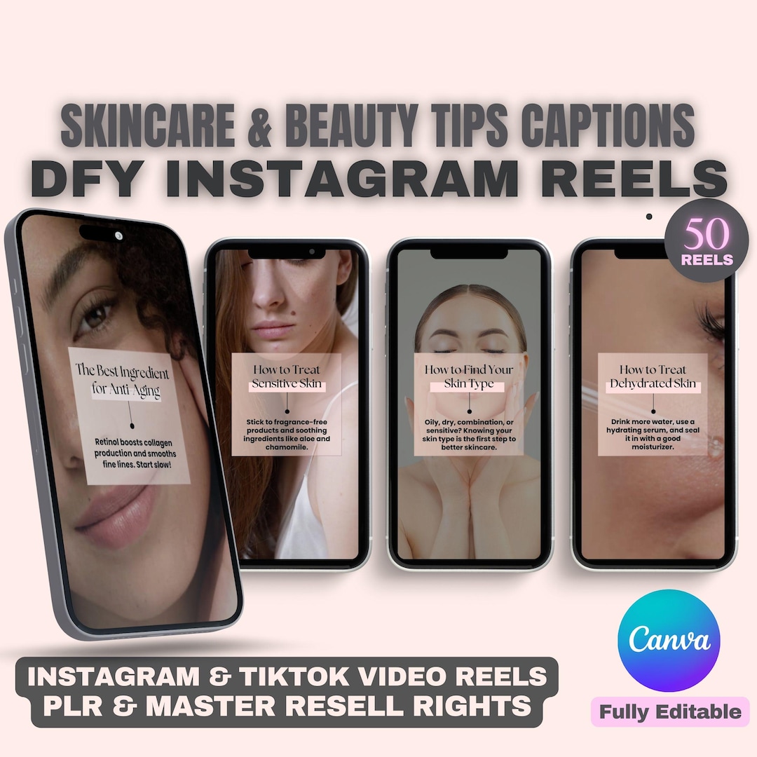 Skincare Instagram Reels Template: Beauty Tips & Skin Care Routine, MRR ...