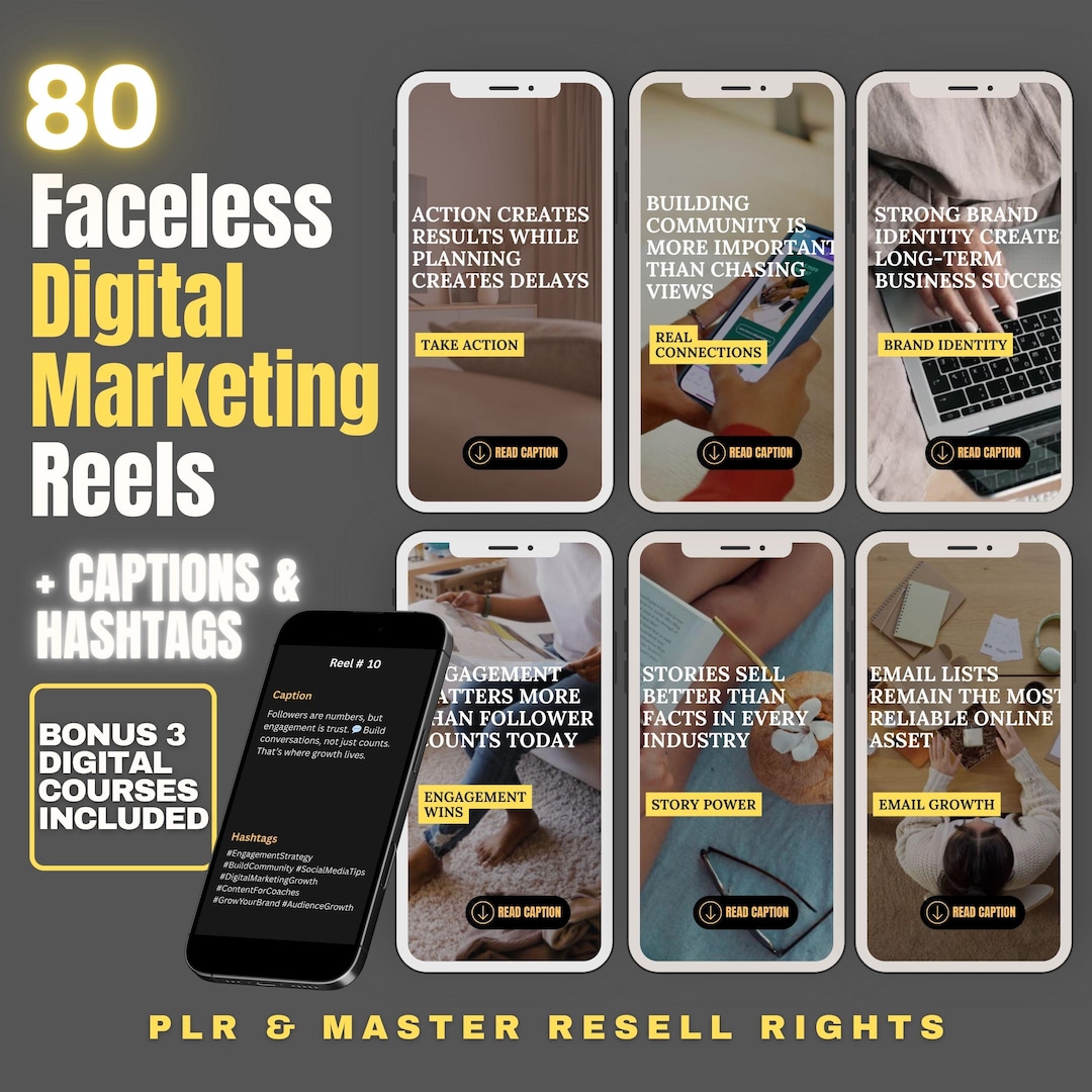 80 Digital Marketing Reels With Captions: Instagram Videos Canva ...