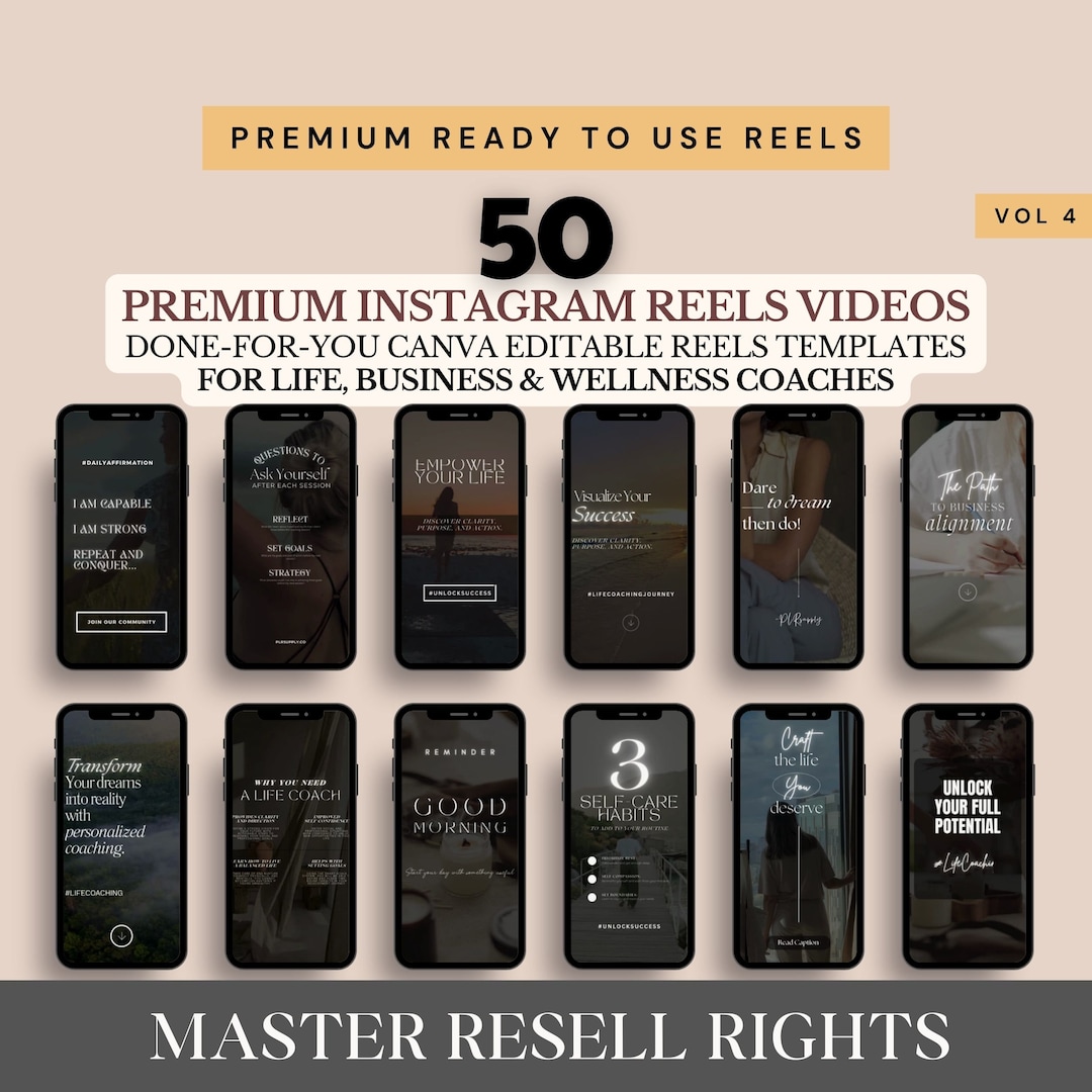 PLR Faceless Instagram Reels Master Resell Rights Coaching Templates ...