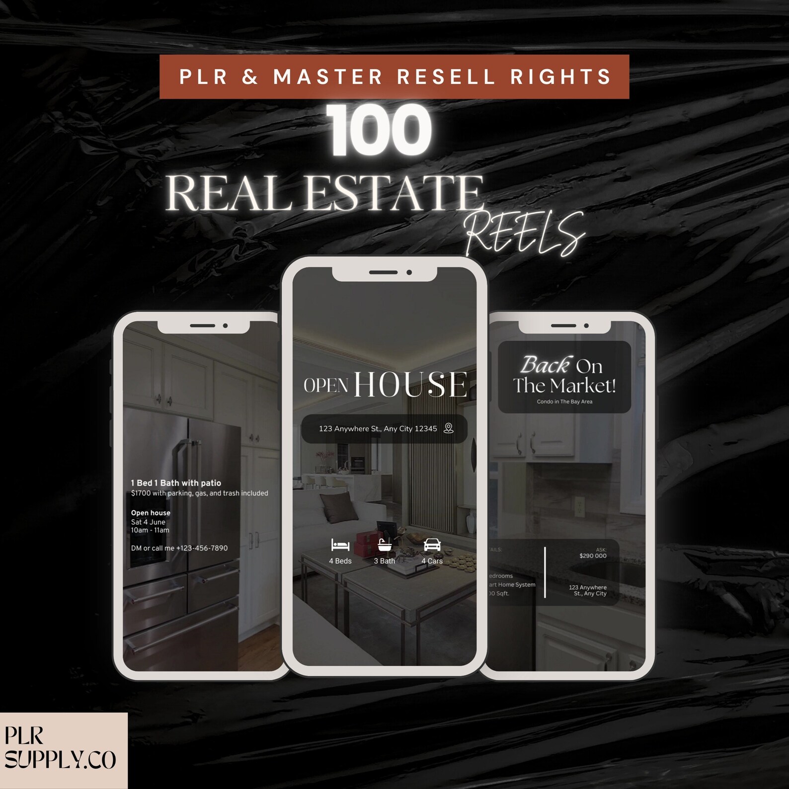 100 Real Estate Reels Templates: Realtor Instagram Marketing (PLR & MRR ...
