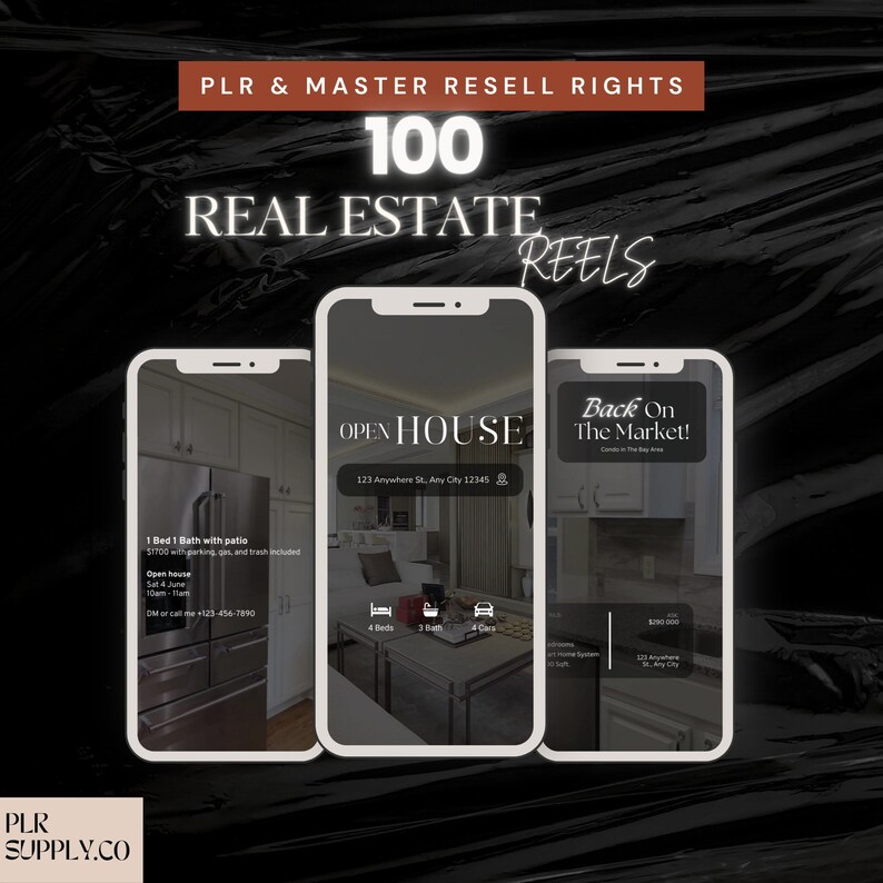 100 Real Estate Reels Templates: Realtor Instagram Marketing (PLR & MRR ...