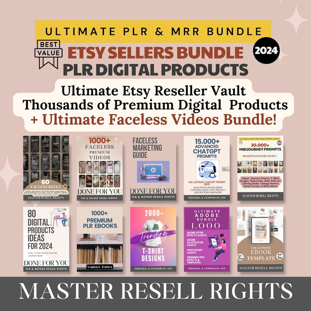PLR Etsy Business Bundle: Digital Products, Faceless Reels, Chatgpt ...