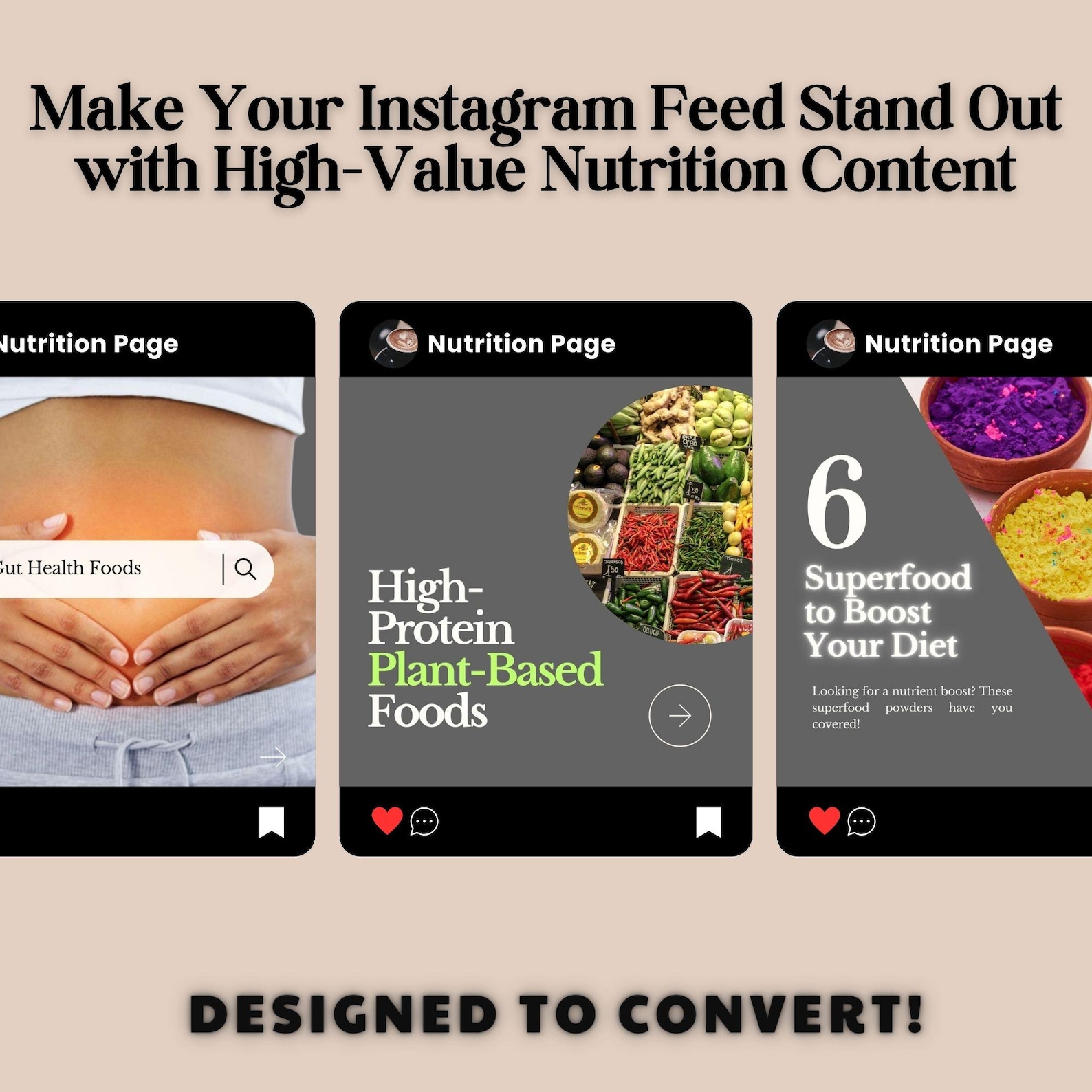 Nutrition Instagram Carousel Posts: Wellness Canva Templates - Etsy