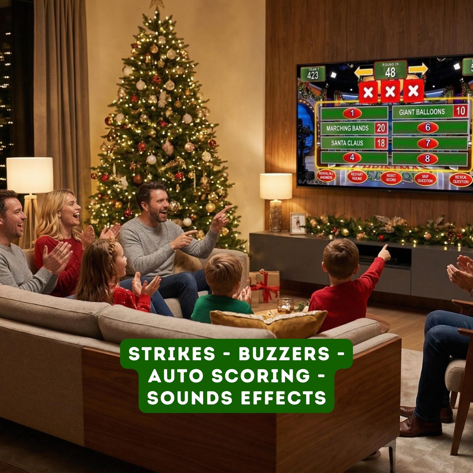 Christmas Friendly Feud Family Game, Editable Powerpoint Game Show With ...