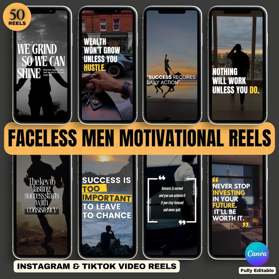 Motivational Faceless Men Instagram Reels Templates: Inspirational ...