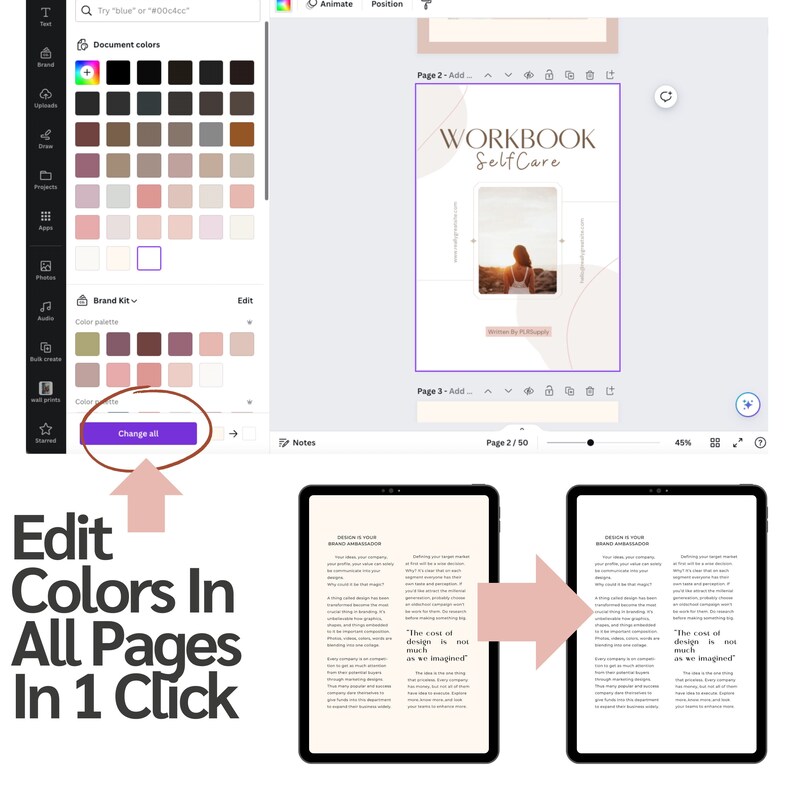 Workbook Ebook Editable Canva Template, PLR MRR Resell Rights - Etsy