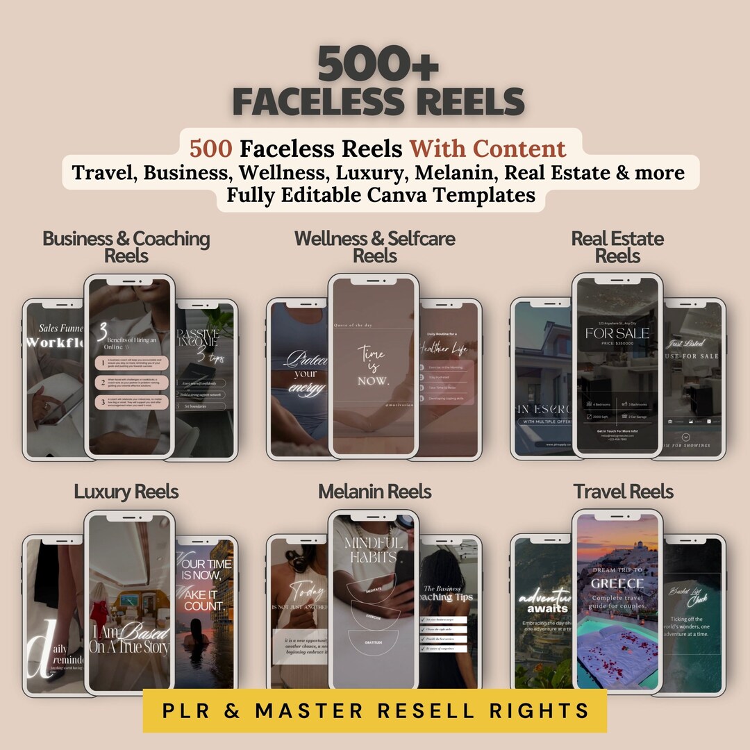 Faceless Reels Bundle MRR Instagram Reels Master Resell Right Luxury ...
