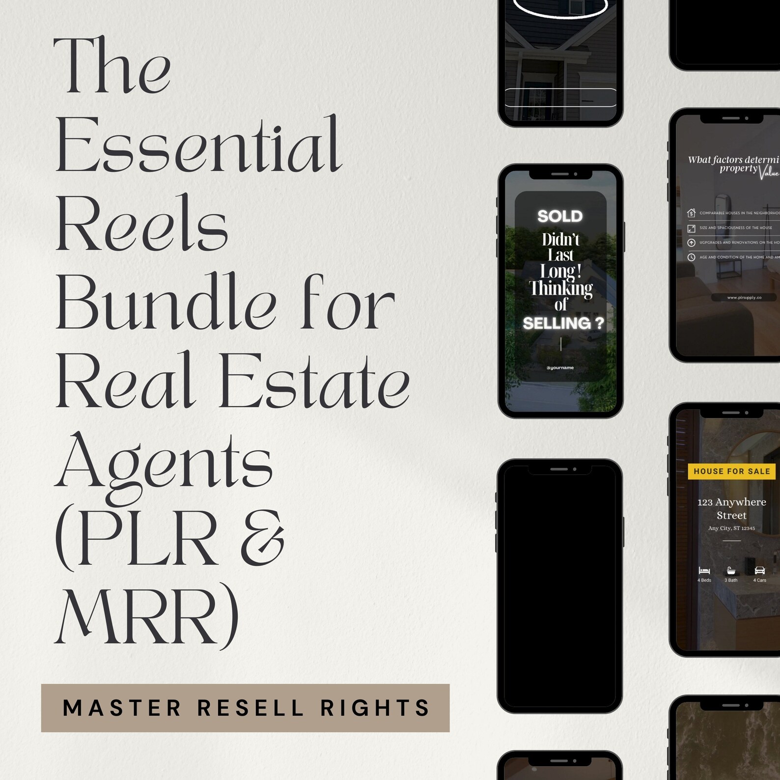 100 Real Estate Reels Templates: Realtor Instagram Marketing (PLR & MRR ...