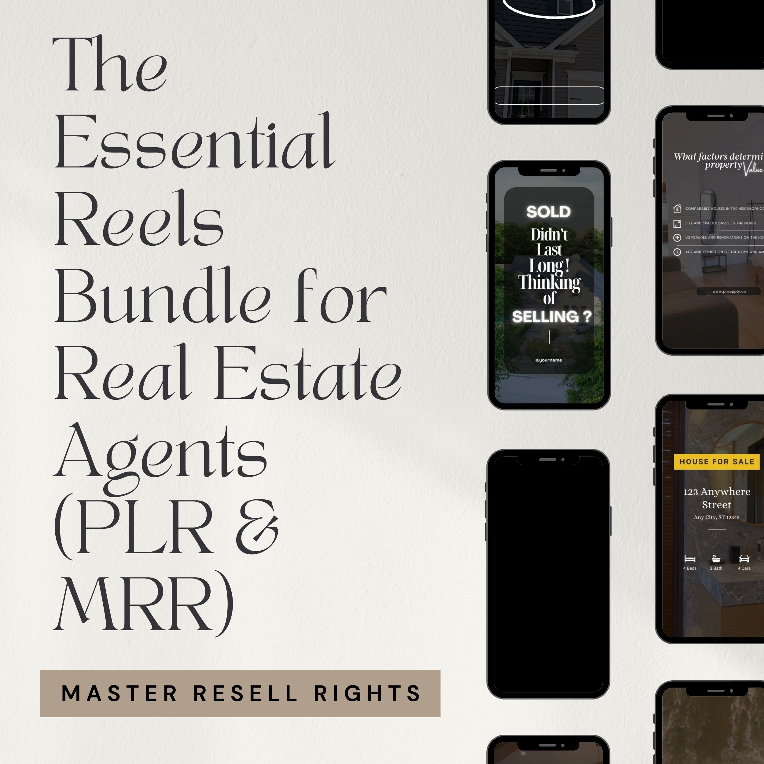 100 Real Estate Reels Templates: Realtor Instagram Marketing (PLR & MRR ...