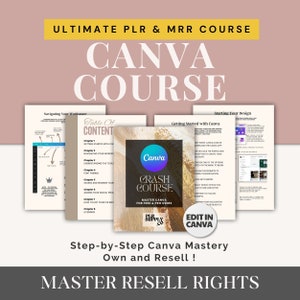 PLR Canva Crash Course Master Resell Rights Canva Guide Template Done for You Course Sell on ...
