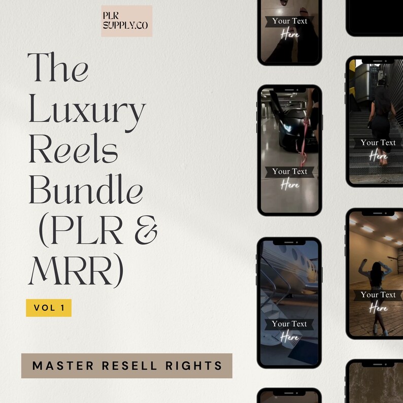 MRR Instagram Luxury Reels Master Resell Rights PLR Instagram Template ...