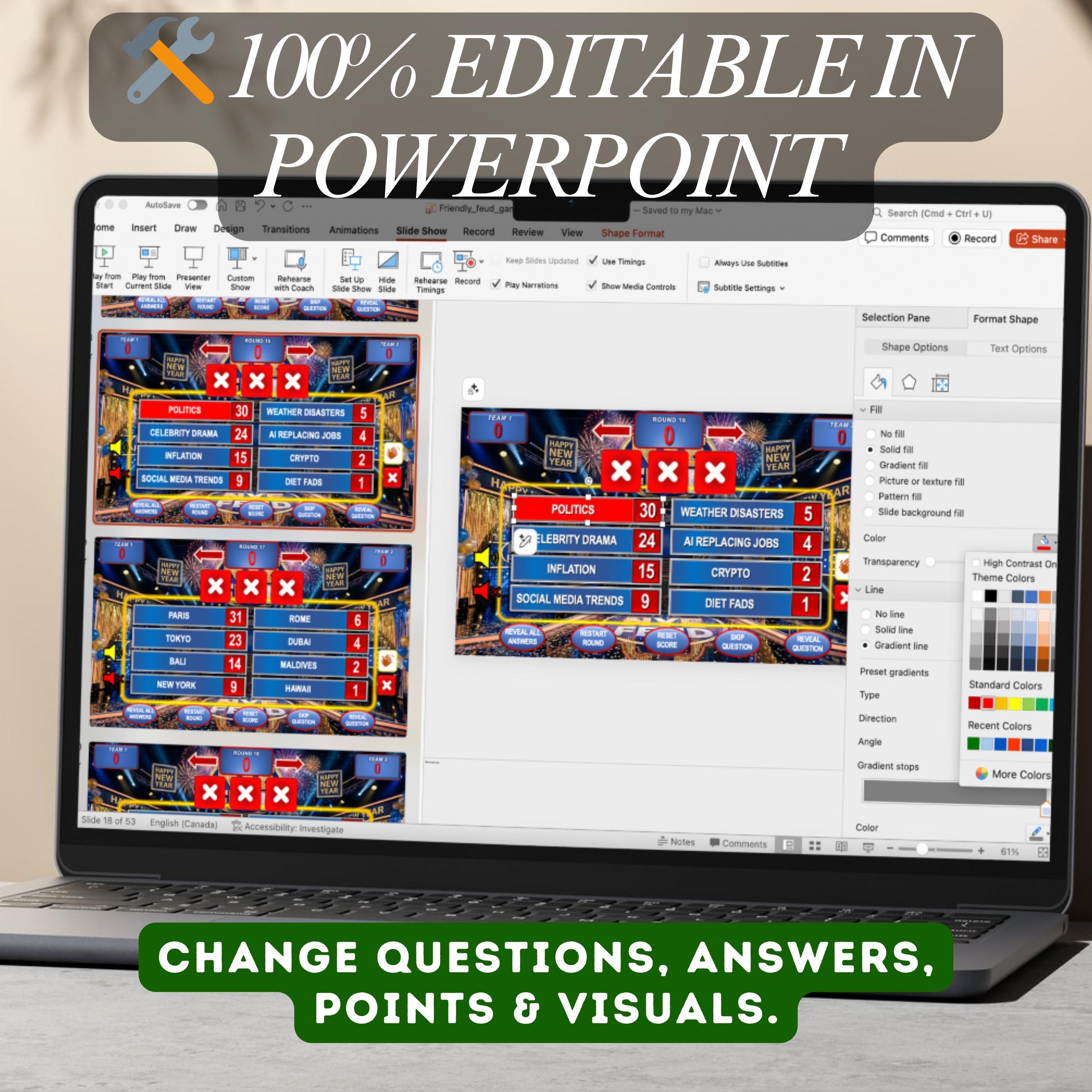 Friendly Feud Holiday Office Party Game, Editable Powerpoint Game Show ...