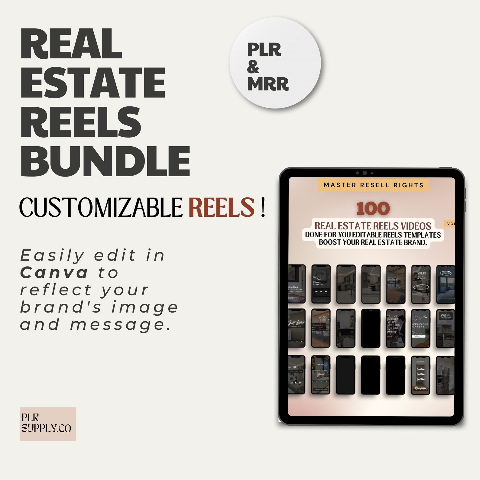 100 Real Estate Reels Templates: Realtor Instagram Marketing (PLR & MRR ...