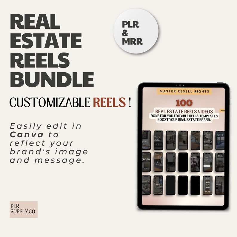 100 Real Estate Reels Templates: Realtor Instagram Marketing (PLR & MRR ...