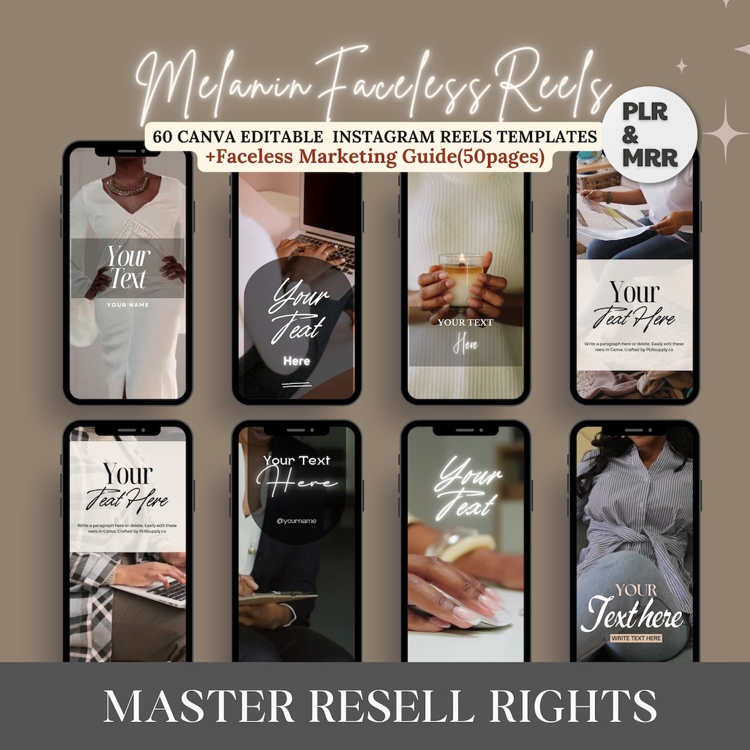 Black Women Luxury Faceless Reels MRR PLR Melanin Faceless Reels Master ...